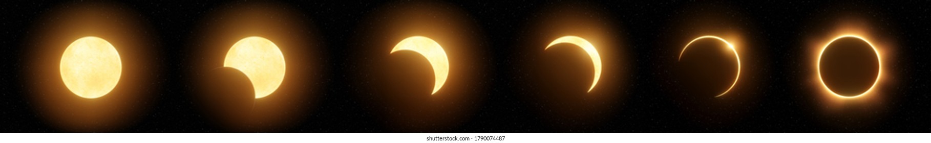 Representation Different Phases Solar Eclipse 3d Stock Illustration ...