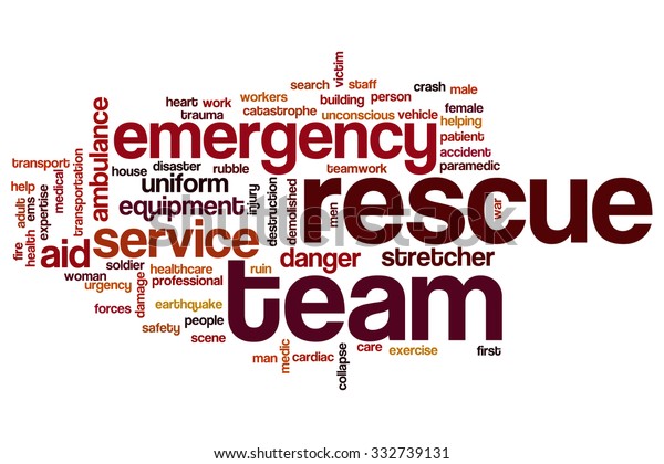 Rescue Team Word Cloud Stock Illustration 332739131
