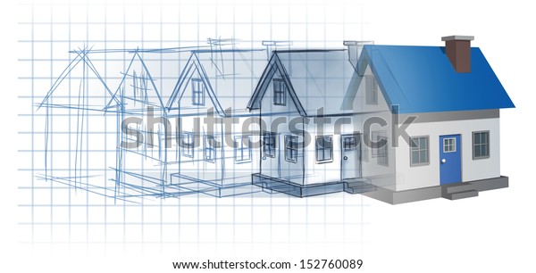 Residential development construction design and planning concept as a ...