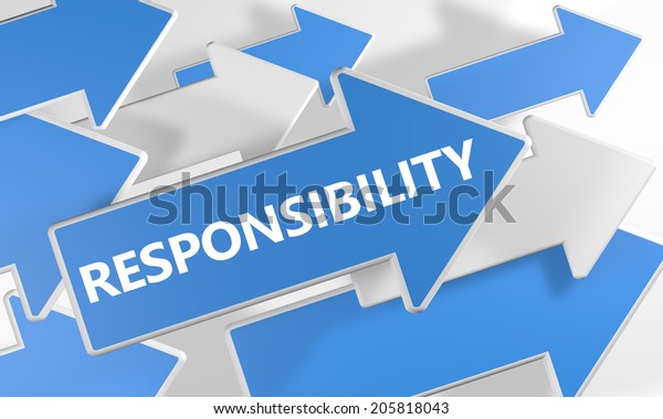 Responsibility 3d Render Concept Blue White Stock Illustration ...
