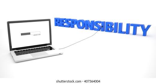 Responsibility Laptop Notebook Computer Connected Word Stock ...