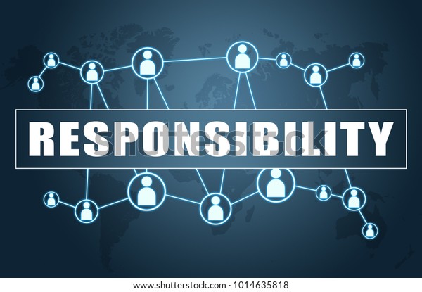 Responsibility Text Concept On Blue Background Stock Illustration ...