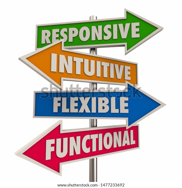 Responsive Intuitive Flexible Functional Design Arrow 스톡 일러스트 1477233692