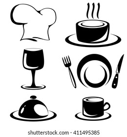 Restaurant Elements Vector Icons Stock Illustration 411495385 ...