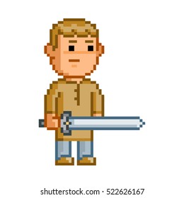 Pixel Blue Goblin 8 Bit Video Stock Illustration 298552094