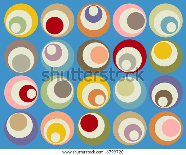 Retro Colorful Circles Background Stock Illustration 6799720 | Shutterstock