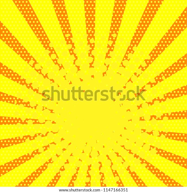 Retro Comic Yellow Background Strips Dots Stock Illustration 1147166351 ...