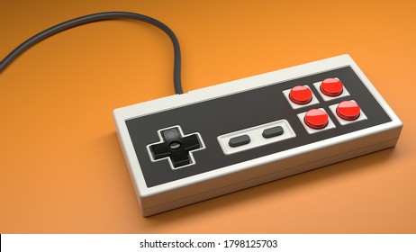Retro Computer Gaming Controller Joystick Red Stock Illustration ...