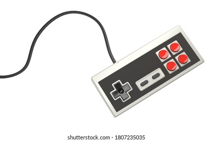 Retro Computer Gaming Controller Joystick Red Stock Illustration ...