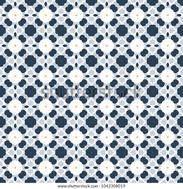 Retro Geometric Pattern Repeat Fabric Print Stock Illustration ...
