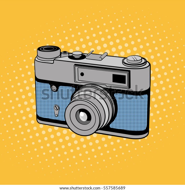 Retro Photo Camera Comic Background Pop Stock Illustration 557585689