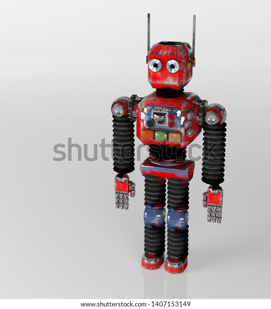 Retro Robot Red Toy 3d Render Stock Illustration 1407153149 | Shutterstock