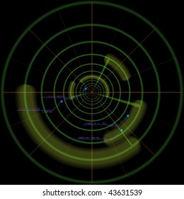 Retro Technology Scanner Scanning Interface Radar Stock Illustration ...