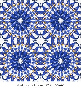 Retro Tile Patterns Evil Eye Pattern Stock Illustration 2195555445 ...