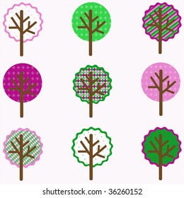 Retro Trees Stock Illustration 36260152 | Shutterstock