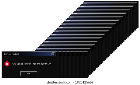 Retro Ui Error Message Window Night Stock Illustration 1923125669 ...