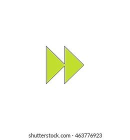 Rewind Forward Flat Icon On White Stock Illustration 463776923 ...