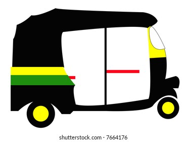 Rickshaw Side View Stock Illustration 7664176 | Shutterstock
