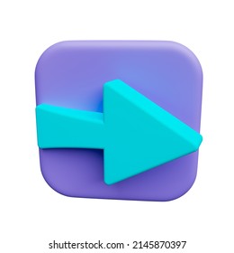 Right Arrow 3d Icon Render Illustration Stock Illustration 2145870397 ...