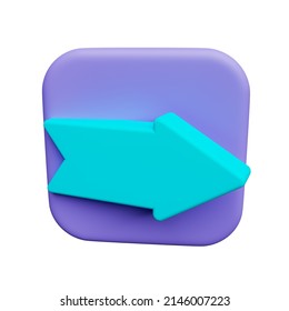 Right Arrow 3d Icon Render Illustration Stock Illustration 2146007223 ...