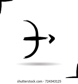 Right Arrow Icon Drop Shadow Symbol Stock Illustration 724343125 ...