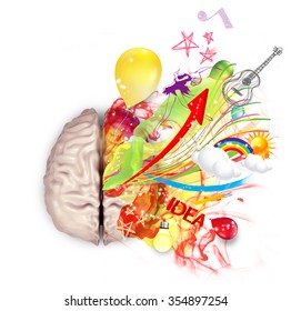 Right Brain Functions Creativity Stock Illustration 354897254 ...