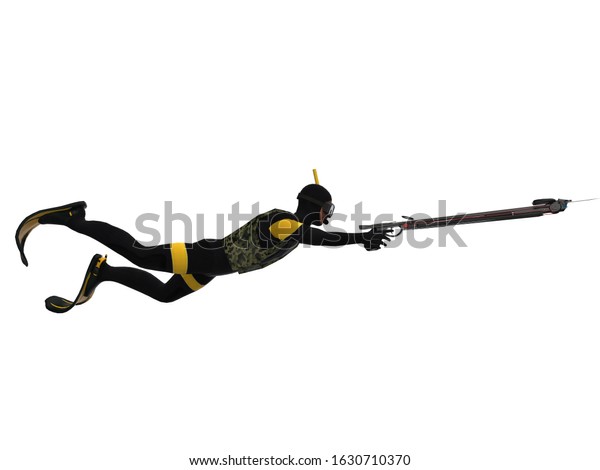 Right Side View Isolated Diver Speargun Stock Illustration 1630710370 ...