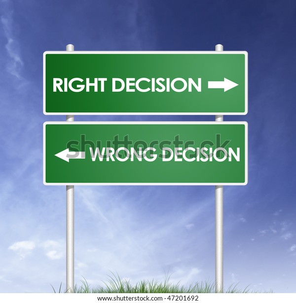 Right Wrong Decisions Direction Board Sign Stock Illustration 47201692 ...