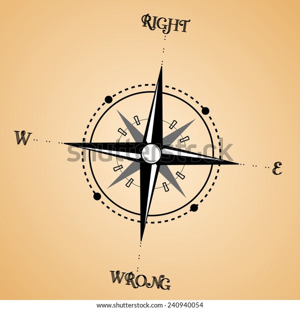 Right Wrong Moral Compassing Stock Illustration 240940054