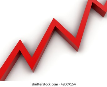 Red Arrow Graph Rising White Background: vector de stock (libre de ...