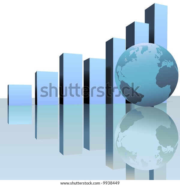 Rising Chart Graph Predicts Global Worldwide Stock Illustration 9938449