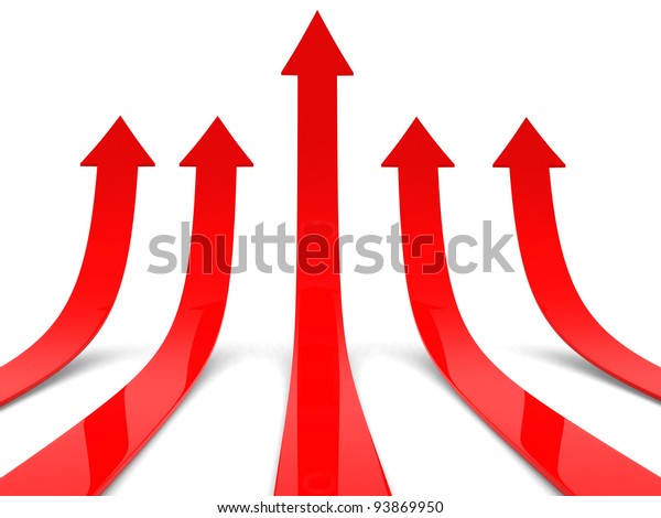 Rising Red Arrows 3d Stok İllüstrasyon 93869950 | Shutterstock