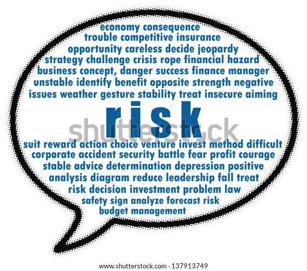 Risk Word Cloud Speech Bubble Stock Illustration 137913749