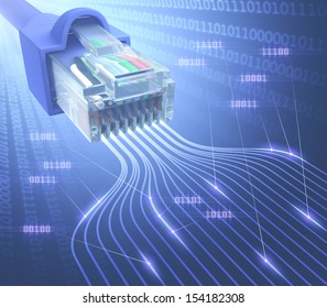 Rj45 Modular Connector Cable Computer Network Stock Illustration ...