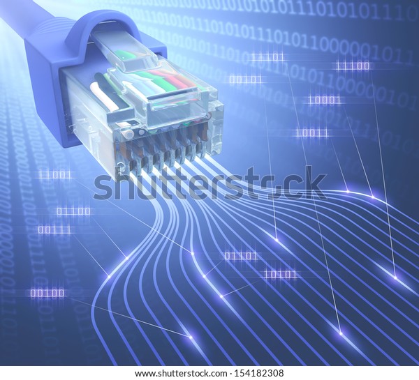 Rj45 Modular Connector Cable Computer Network Stock Illustration 154182308