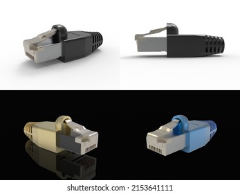 Rj45 Network Connector 3d Rendering Illustration Stock Illustration ...