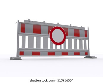 Road Blocking Sign 3d Rendering Stock Illustration 513956554 | Shutterstock