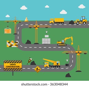 Road Construction Concept Stock Illustration 363048344 | Shutterstock