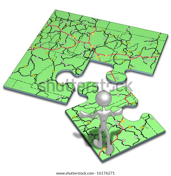 Road Map Concept Puzzle Stock Illustration 16176271 | Shutterstock