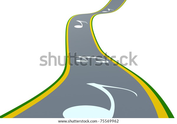 Road Musical Notes On White Background Stock Illustration 75569962 ...