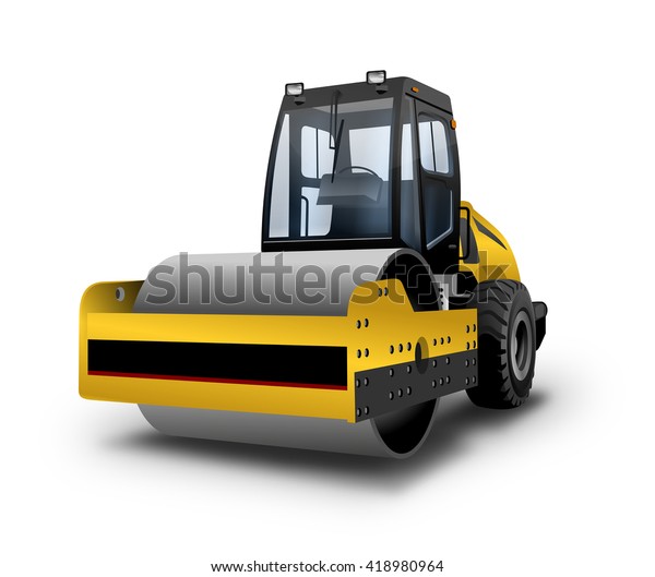 Road Roller White Background 3d Illustration 스톡 일러스트 418980964 ...