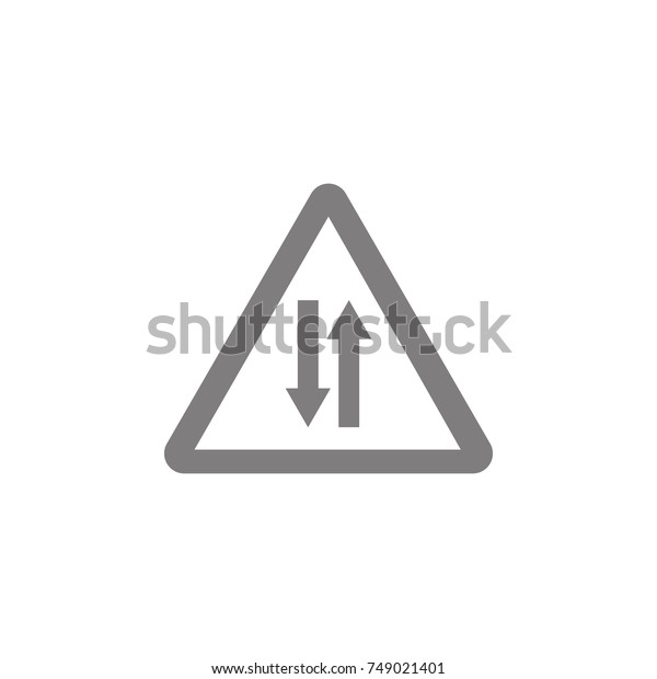 Road Sign Warning Two Way Traffic Stock Illustration 749021401 ...