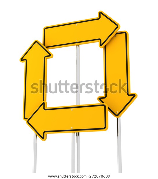 Road Signs Forming Loop 3d Render Stock Illustration 292878689 ...