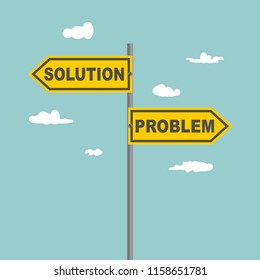 Road Signs Solution Problem Text Pointing Stock Illustration 1158651781