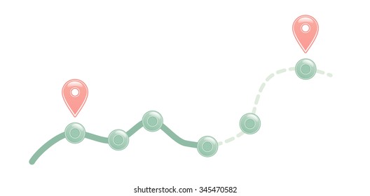 Road Somewhere Map Isolated On White Stock Illustration 345470582 ...