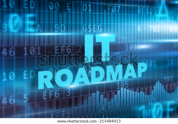 Roadmap Concept Blue Background Blue Text Stock Illustration 215484013