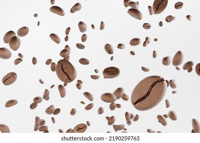 Roasted Coffee Bean Falling Isolated On Stock Illustration 2190259763 ...