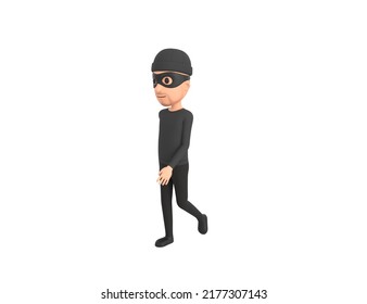 Robber Character Walking 3d Rendering Stock Illustration 2177307143 ...