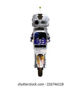 3d Shinny Glossy Robot On White Stock Illustration 229196548
