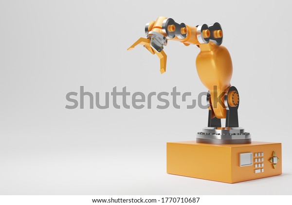 Robot Arm On White Background 3d Stock Illustration 1770710687